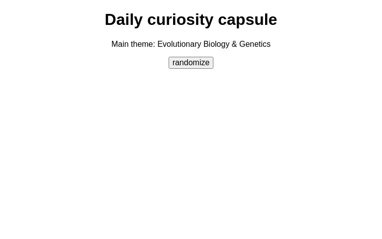 Daily curiosity capsule ― Perchance Generator