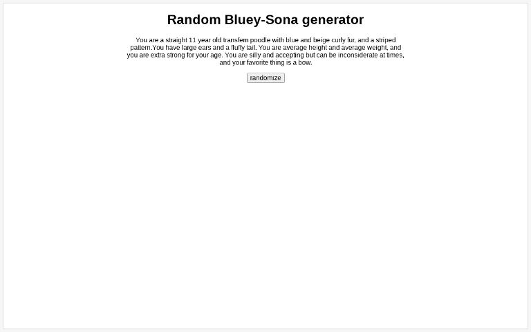 Random Bluey-Sona generator