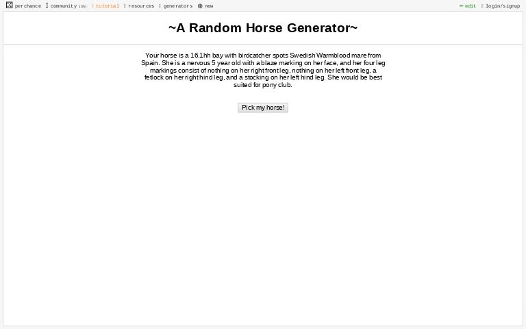 ~A Random Horse Generator~
