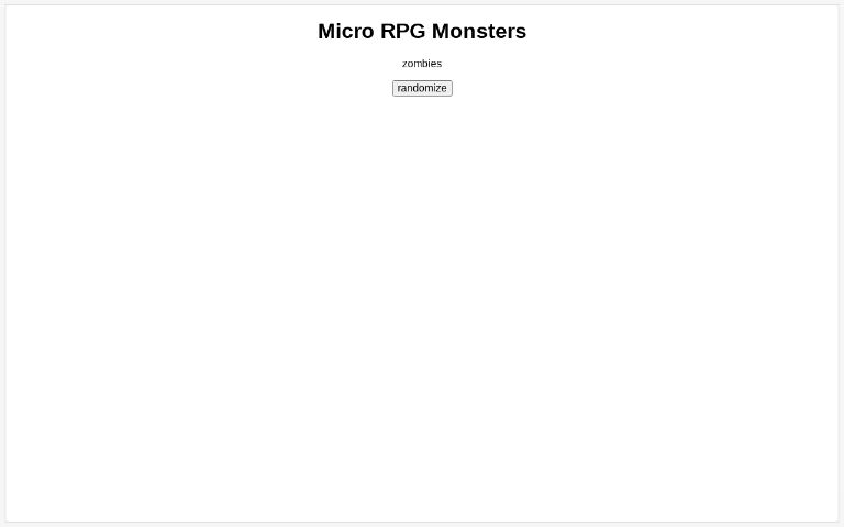 Micro RPG Monsters ― Perchance Generator