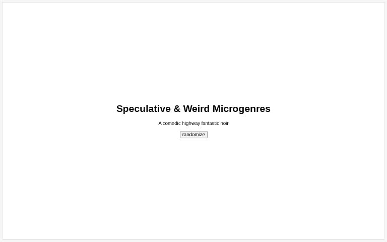 Speculative & Weird Microgenres ― Perchance Generator