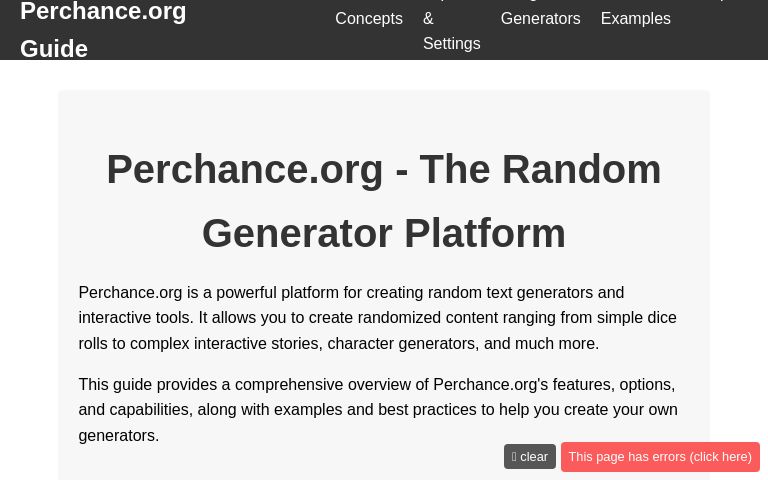 Perchance.org - The Random Generator Platform
