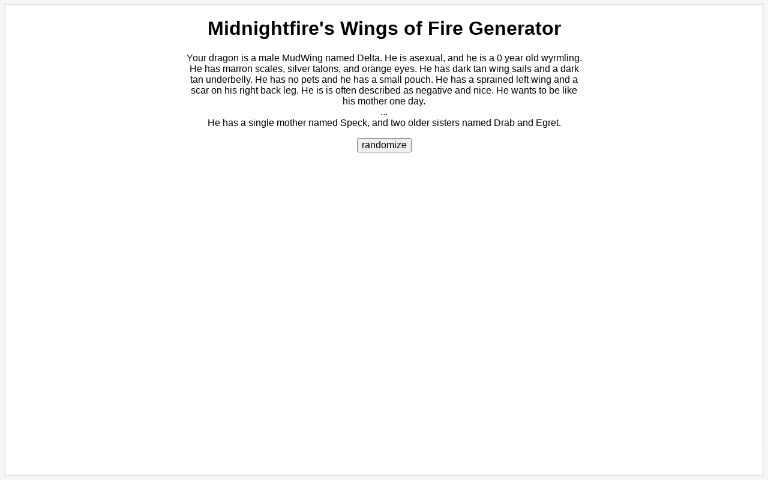Midnightfire's Wings of Fire Generator