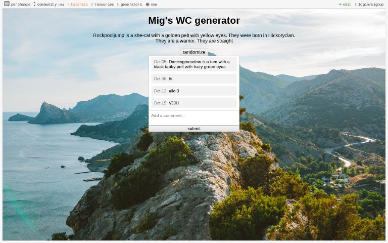 Mig's WC generator