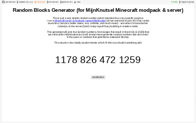 Random Blocks Generator (for MijnKnutsel Minecraft modpack & server)