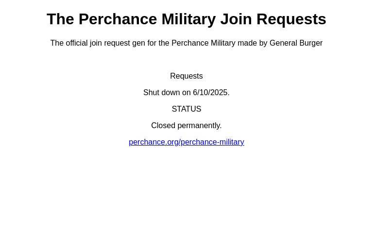 The Perchance Military Join Requests ― Perchance Generator