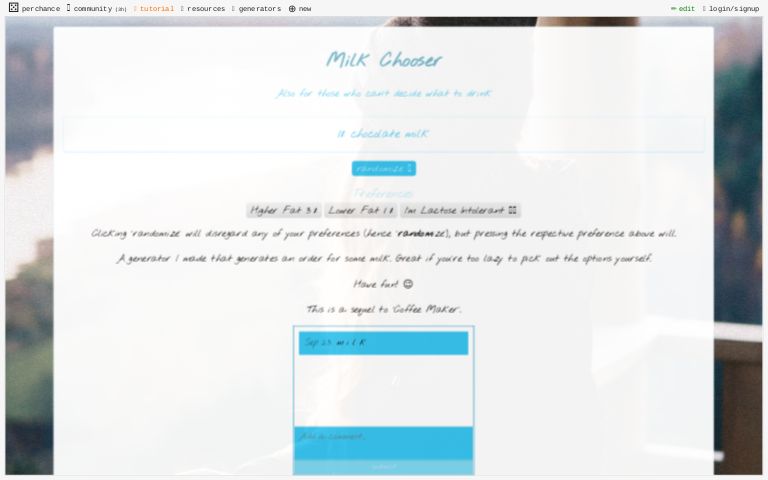 Milk Chooser ― Perchance Generator