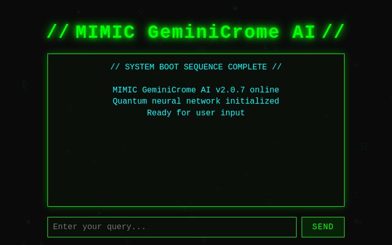 MIMIC GeminiCrome AI ― Perchance Generator