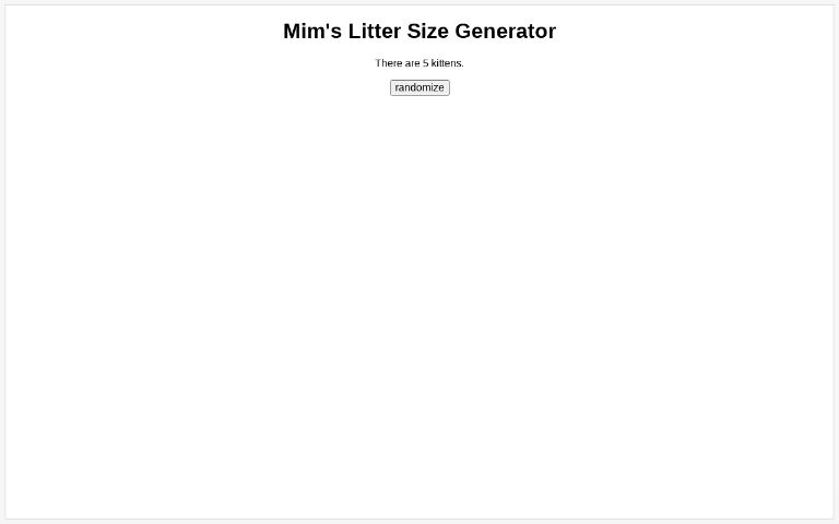 Mim's Litter Size Generator