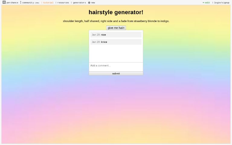 hairstyle generator!