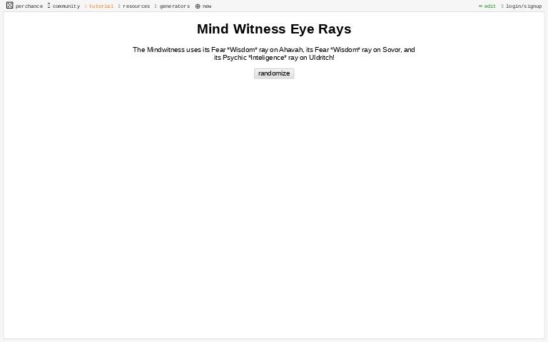 Mind Witness Eye Rays ― Perchance Generator