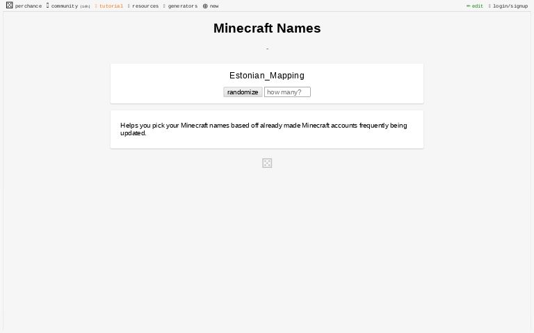 Minecraft Names ― Perchance Generator