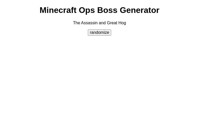 Minecraft Ops Boss Generator