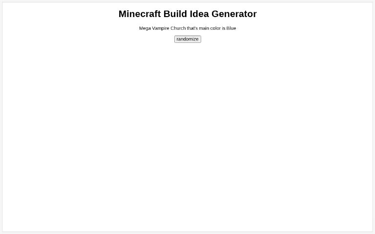 Minecraft Build Idea Generator