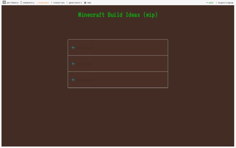 Minecraft Build Ideas (wip) ― Perchance Generator