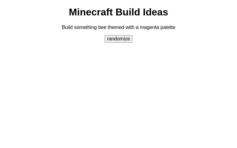 Minecraft Build Ideas ― Perchance Generator