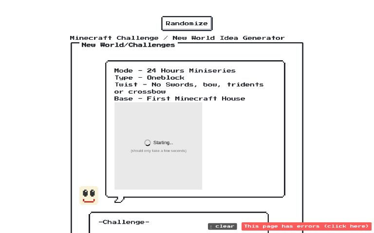 Minecraft Challenge Generator