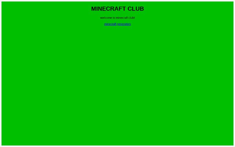 MINECRAFT CLUB ― Perchance Generator