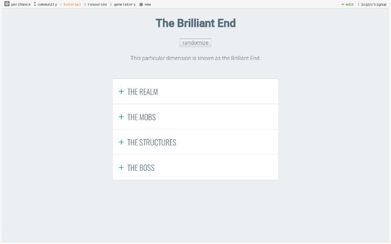 The Warped Aether ― Perchance Generator