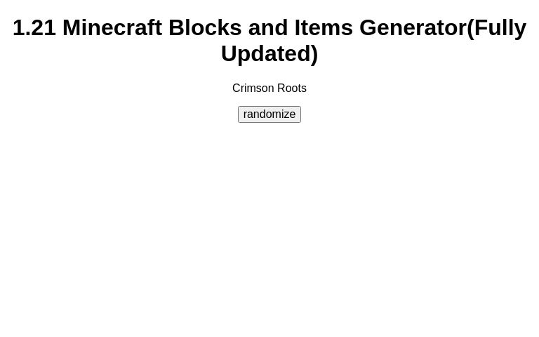 121 Minecraft Blocks And Items Generatorfully Updated