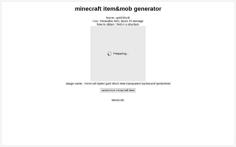 minecraft item&mob generator