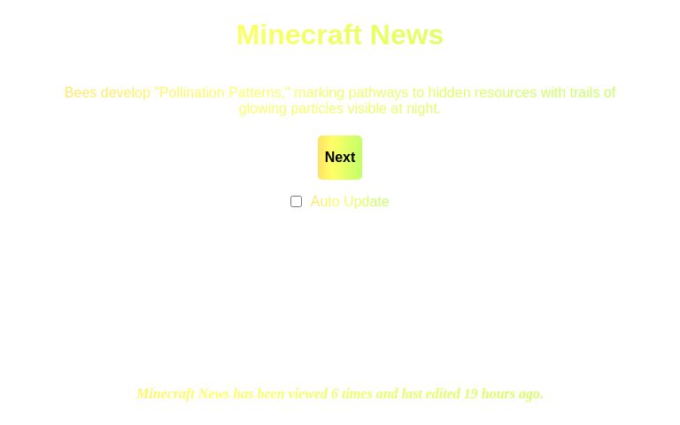 Minecraft News ― Perchance Generator