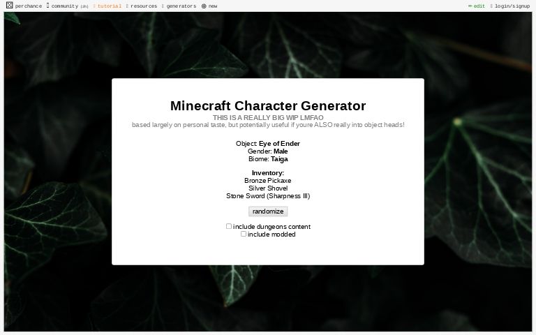 Minecraft Character Generator