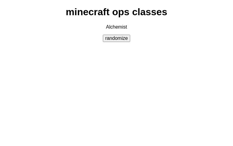 minecraft ops classes ― Perchance Generator