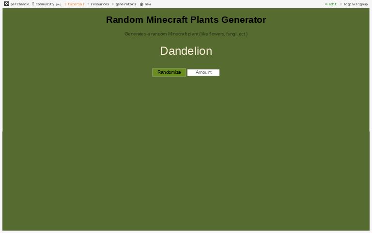 Random Minecraft Plants Generator