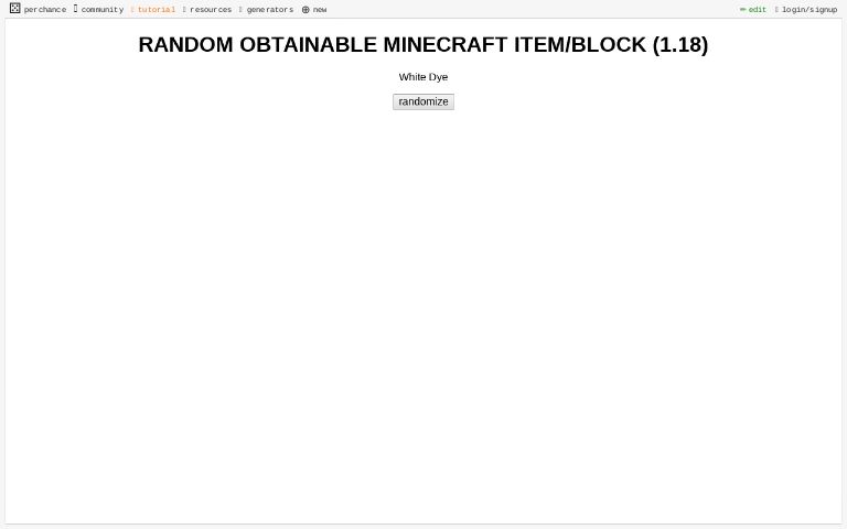 RANDOM OBTAINABLE MINECRAFT ITEM/BLOCK (1.18) ― Perchance Generator
