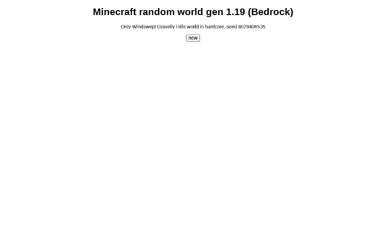 Minecraft random world generator 1.19