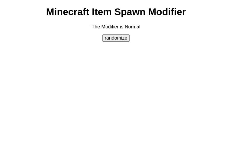 Minecraft Item Spawn Modifier ― Perchance Generator