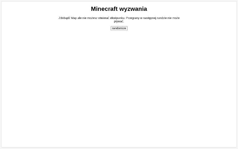 Minecraft wyzwania ― Perchance Generator