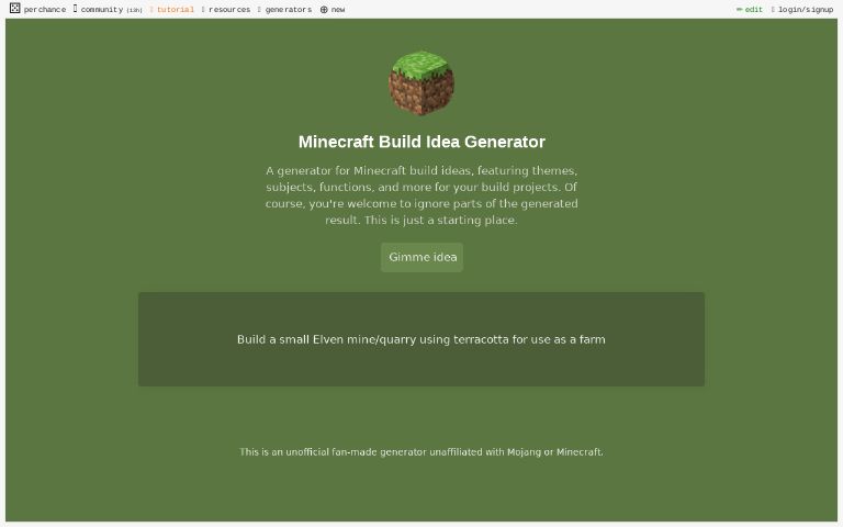 Minecraft Build Idea Generator