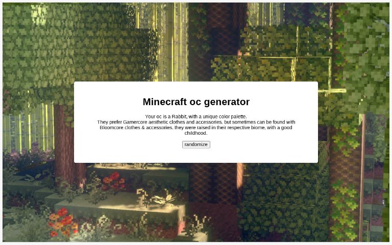 Minecraft oc generator