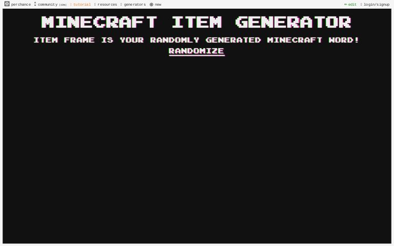 Minecraft Item Generator