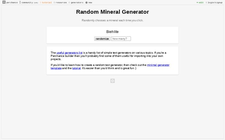 Random Mineral Generator