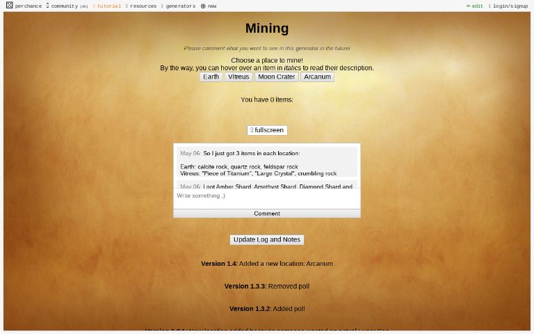 Mining ― Perchance Generator