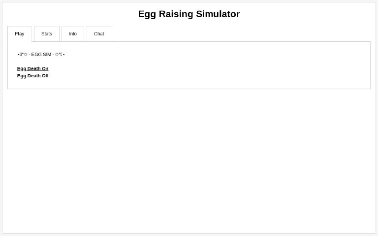 Egg Raising Simulator ― Perchance Generator