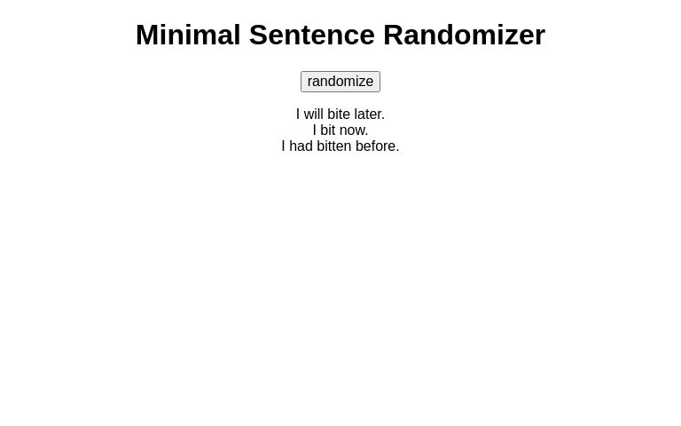 Minimal Sentence Randomizer ― Perchance Generator
