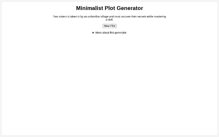 Minimalist Plot Generator