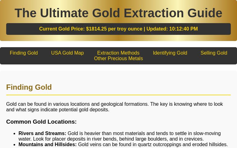 The Ultimate Gold Extraction Guide ― Perchance Generator