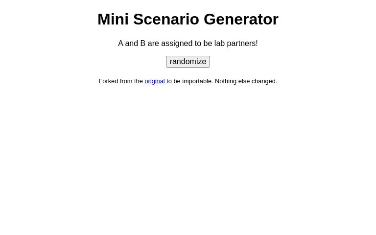 Mini Scenario Generator