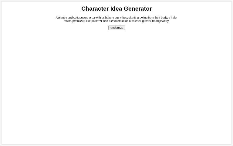 Character Idea Generator