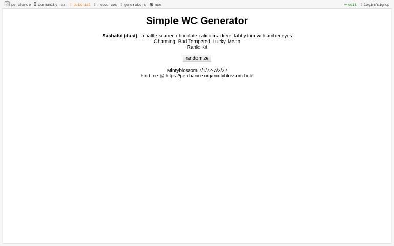 Simple WC Generator