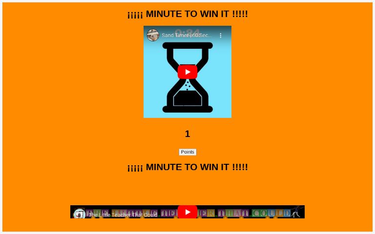 MINUTE TO WIN IT !!!!! ― Perchance Generator