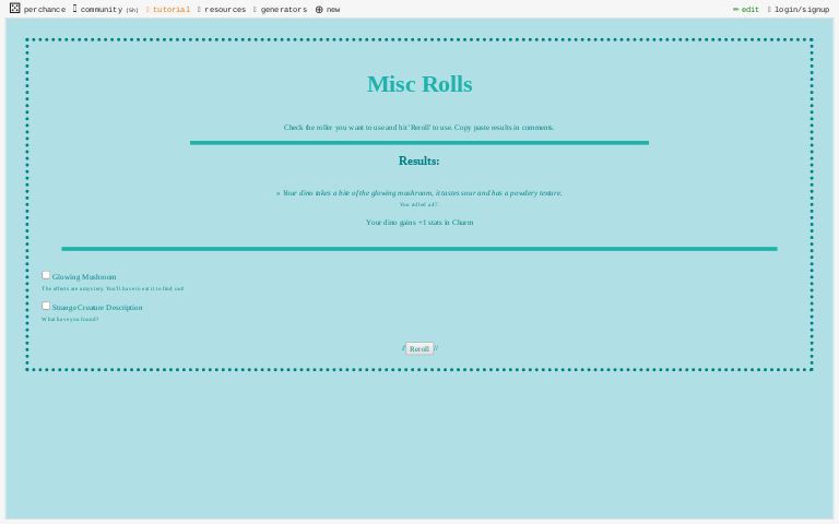 Misc Rolls ― Perchance Generator