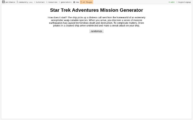 Star Trek Adventures Mission Generator