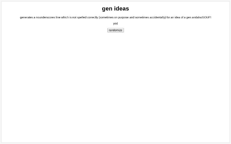 gen ideas ― Perchance Generator