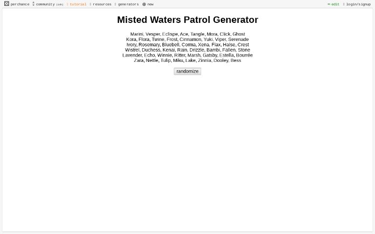 Misted Waters Patrol Generator